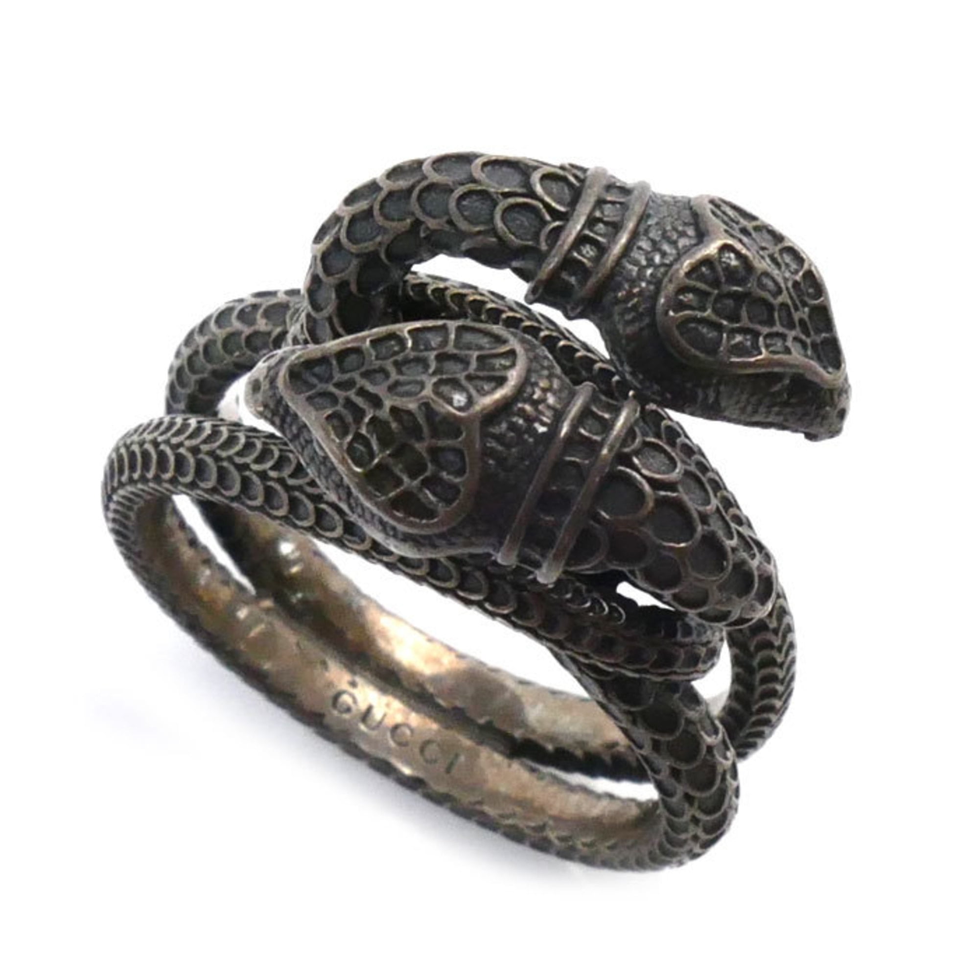 Pre-Owned GUCCI Gucci Silver 925 Garden Snake Ring 525177 Size 20 11.0g ...
