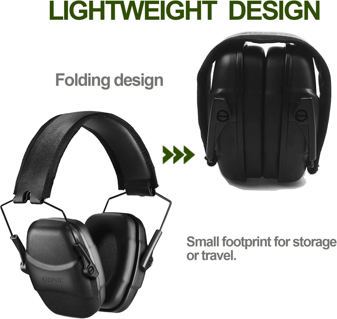 GUCHO 34 dB NRR Noise Reduction Safety Ear Muff,Hearing Protection Ear ...