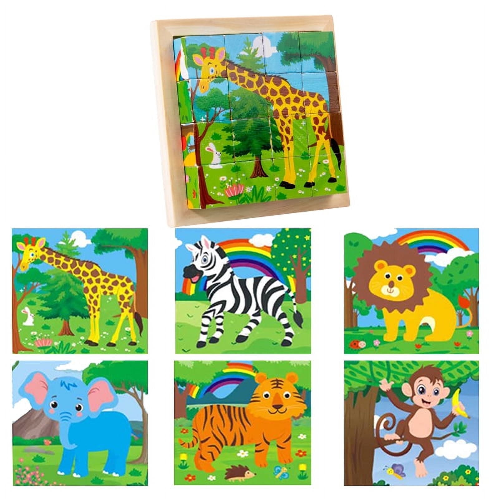 GUCXKOS 2024 Year Montessori Wooden Puzzles for Kids 3+,6 Scenes ...