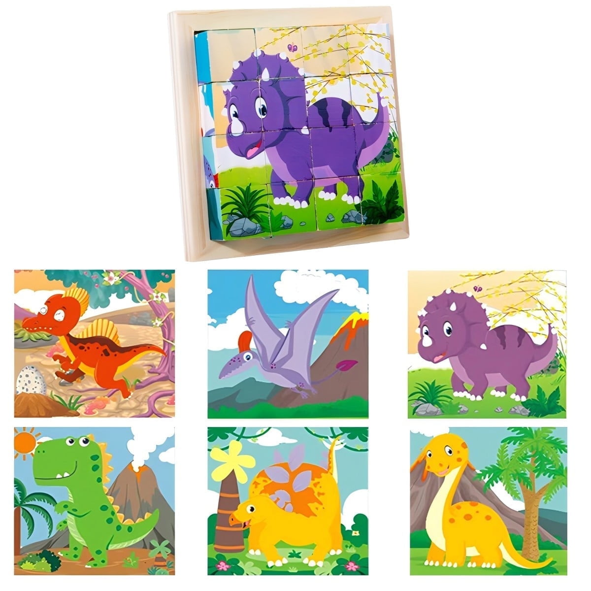 GUCXKOS Wooden Puzzles for Ages 3+,6 Puzzle Scenes Combined with a Tray ...