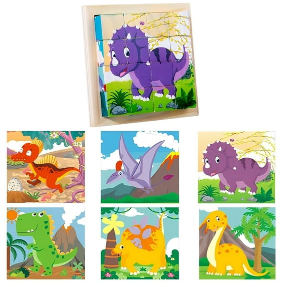 GUCXKOS Wooden Puzzles for Ages 3+,6 Puzzle Scenes Combined with a Tray ...