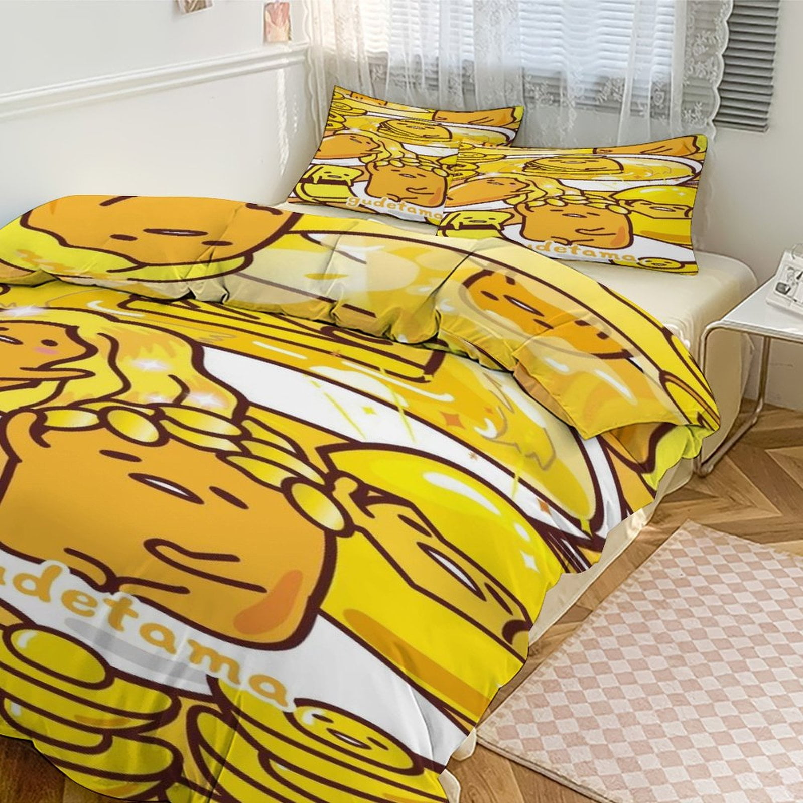 GUDETAMA Bedding Set Anime Three-piece for Boys Girls Teens Full ...