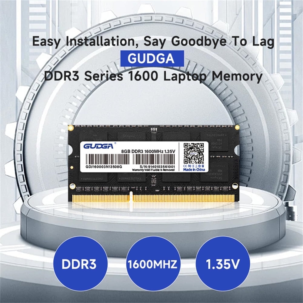 GUDGA DDdr3L DDR3 RAM Memory 1600MHZ 204 Pin SODIMM , 8 GB for Laptop ...