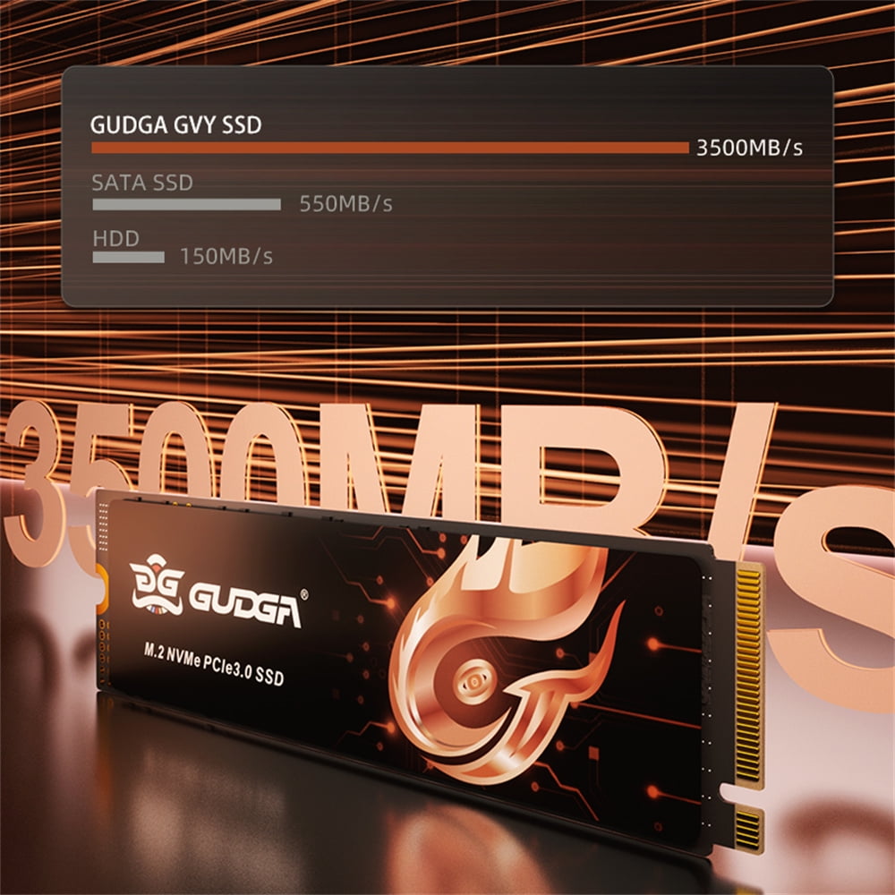 GUDGA NVME SSD M2 512GB Pcie 3.0 Hard Disk Ssd M.2 2280 Heatsink Internal Solid State Drive for ...