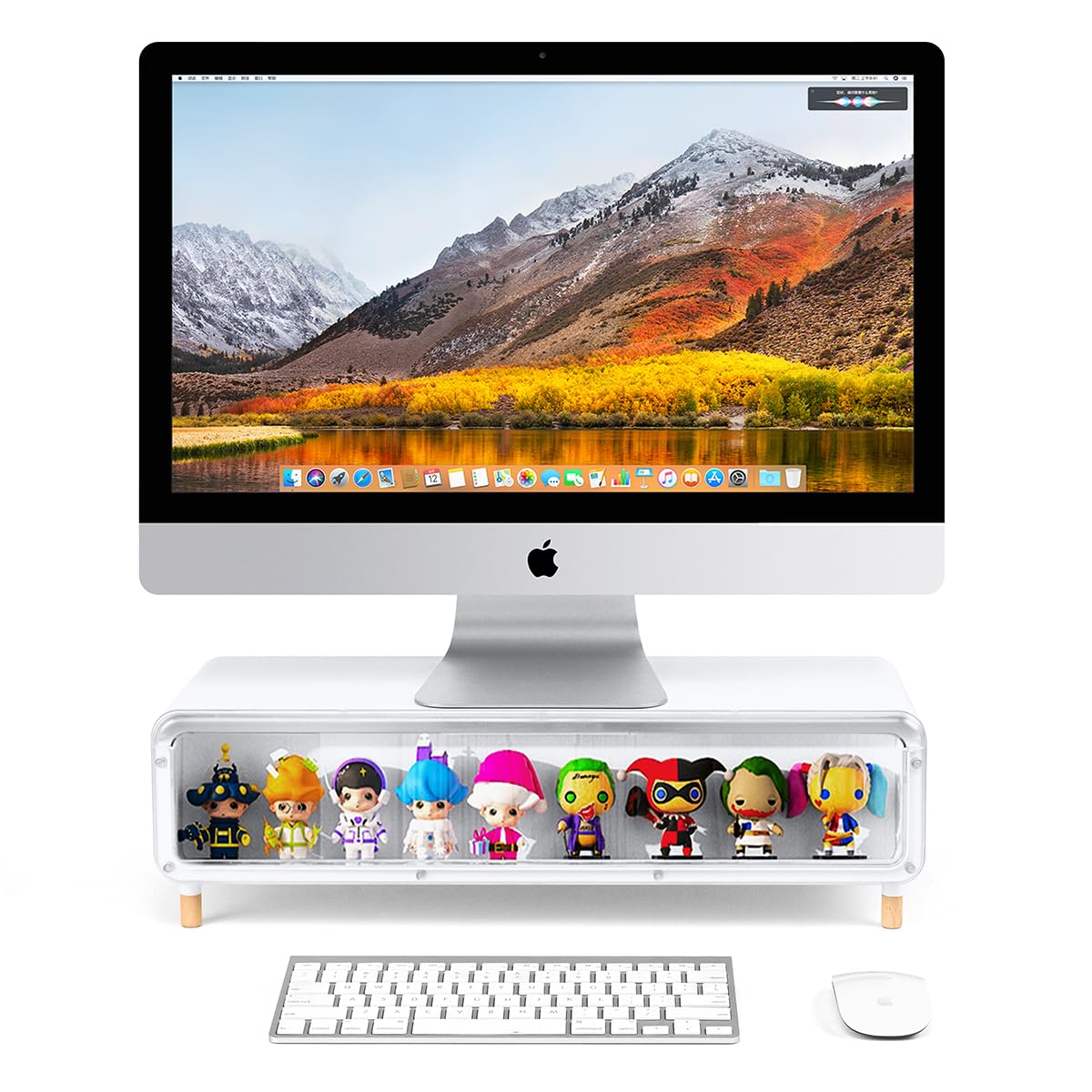 GUDOU Monitor Stand Riser for Desk，Foldable Computer Monitor Riser With ...