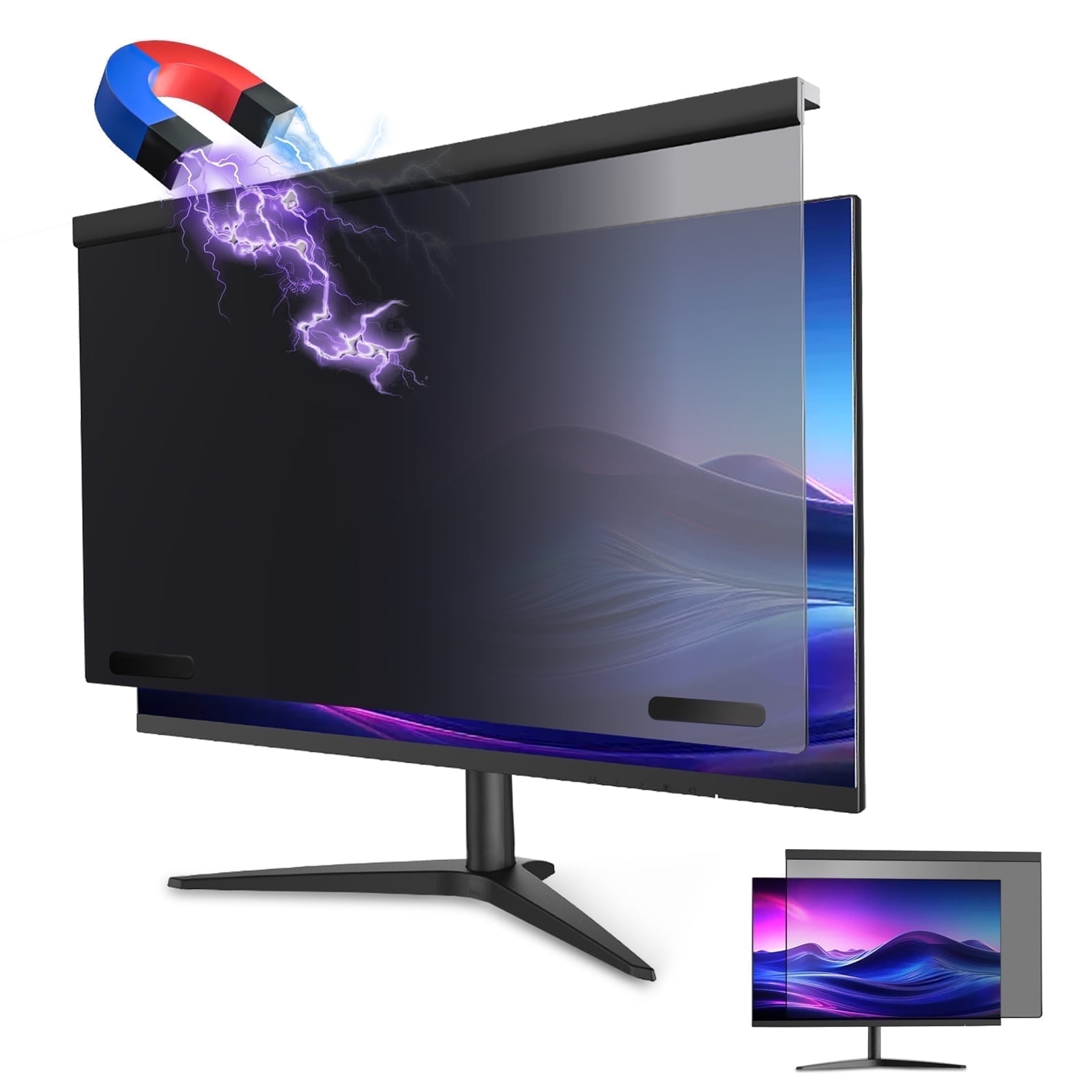 Computer Privacy Screen Filter 24 Inch, 9H Hardness Magnetic Hanging ...