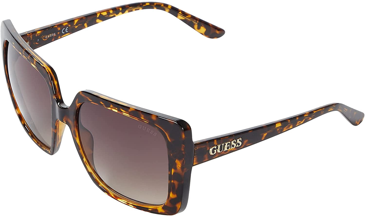 GUESS Factory Womens Rhinestone Logo Plastic Square Sunglasses Dark ...