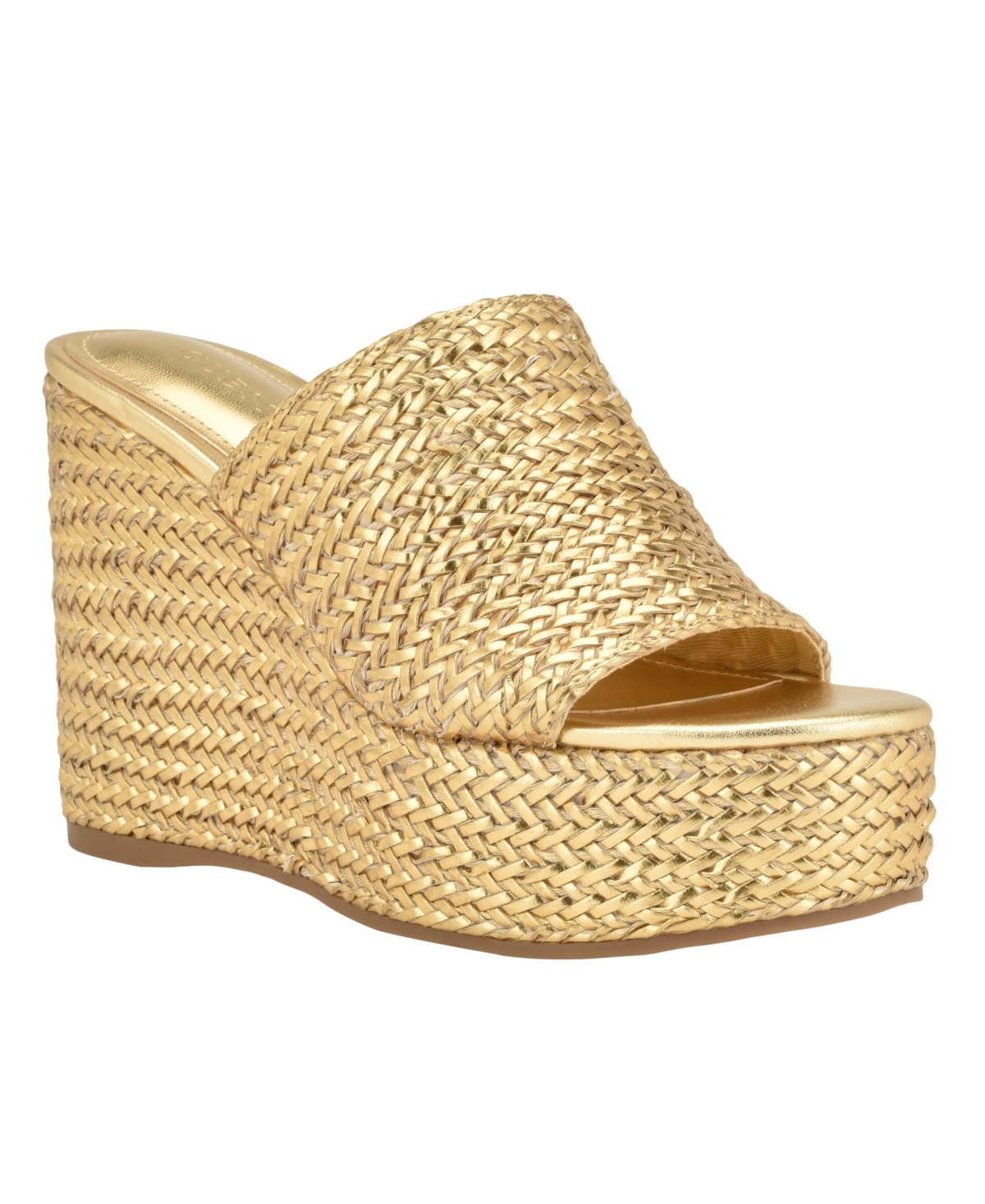 GUESS GUESS Womens Yenisa Platform Gold Metallic Weave 7.5M - Walmart.com