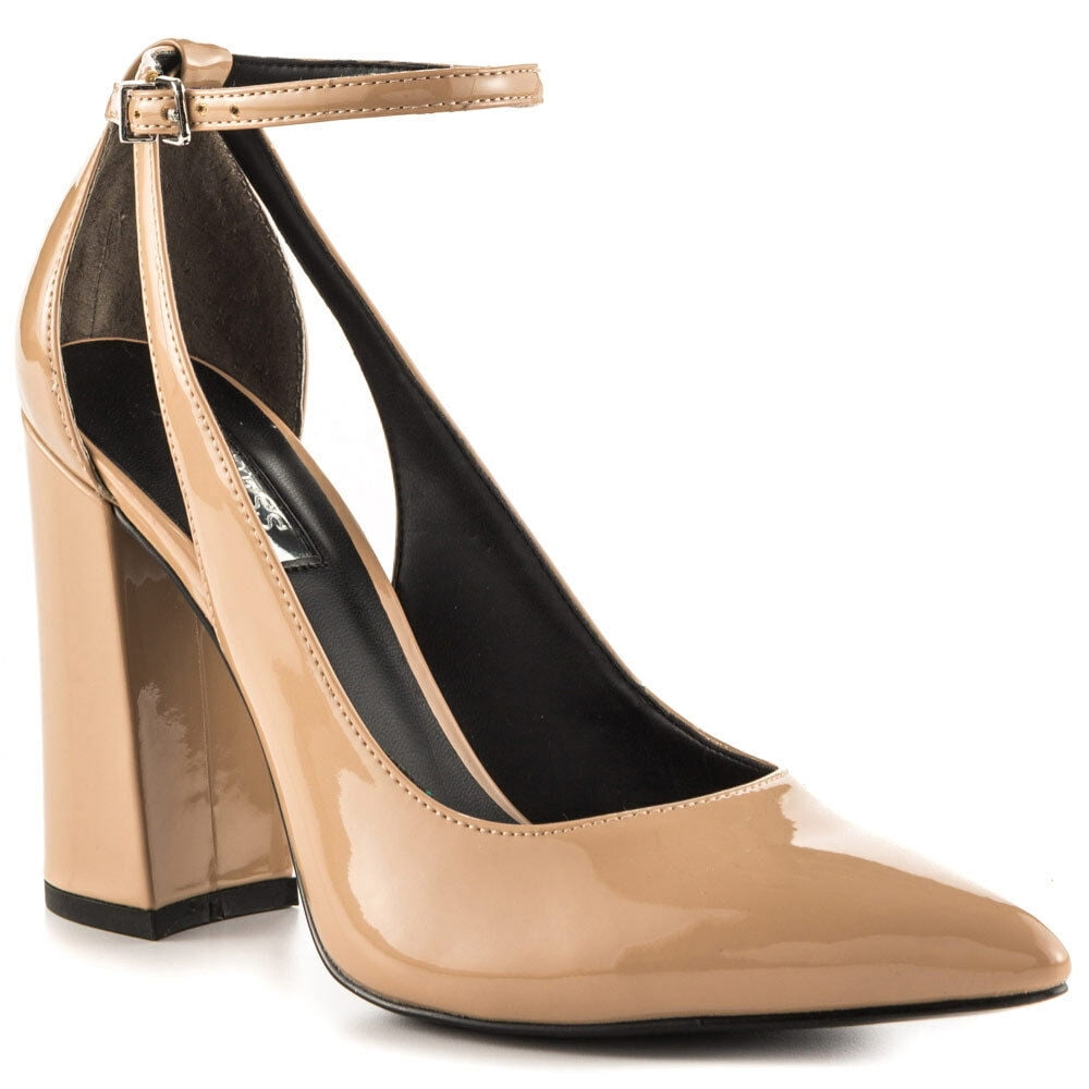 GUESS GW Braya 6.5 Medium Pink Leather Pointed Toe Block Heel Ankle ...
