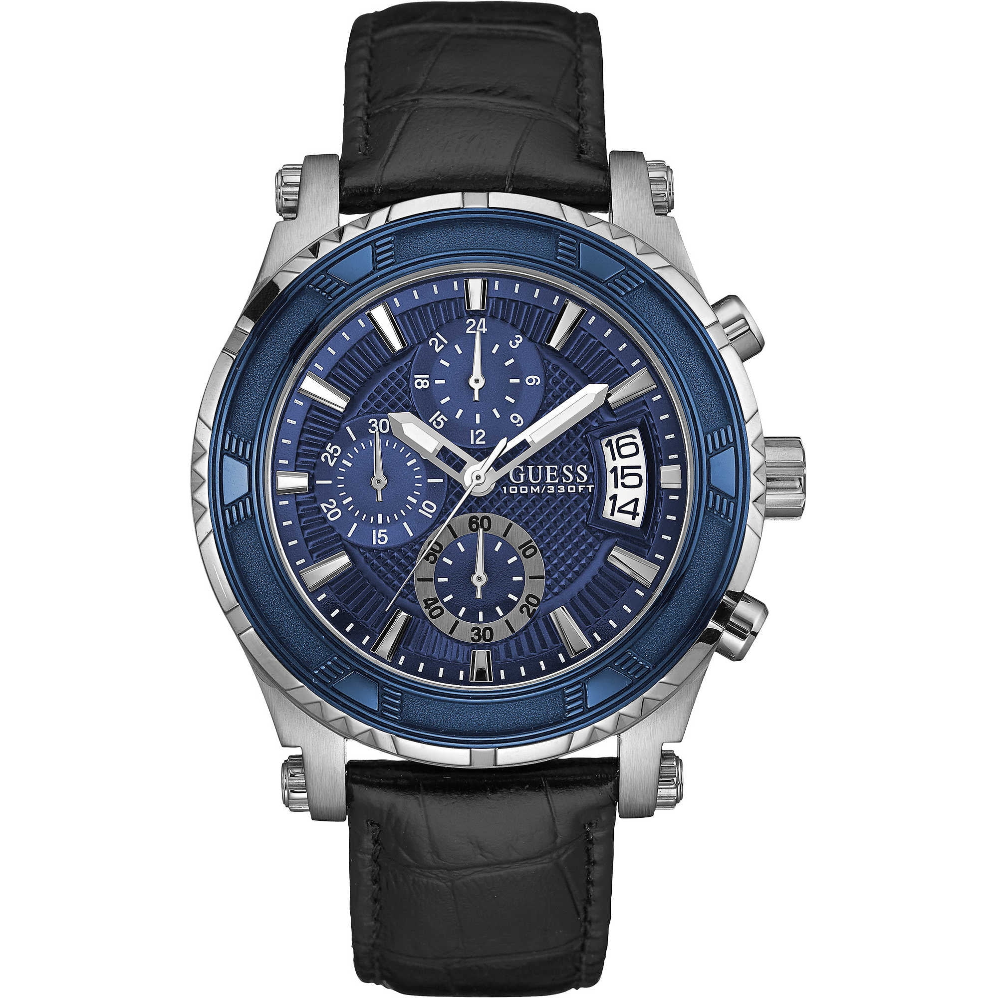 GUESS Leather Chronograph Mens Watch U0673G4 - Walmart.com