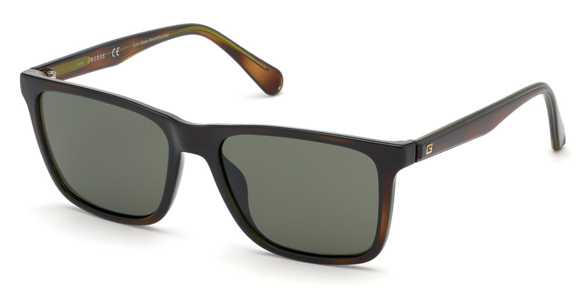 GUESS Mens Classic Square Sunglasses Dark Havana 55 Millimeters ...