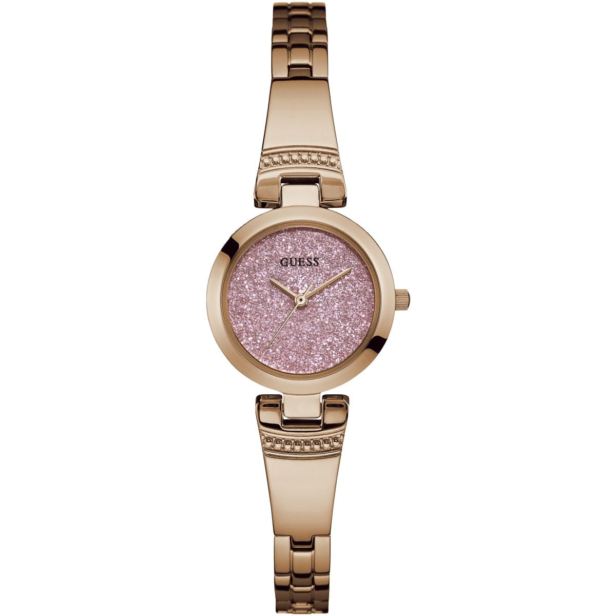 GUESS Womans Lulu Rose Gold Strap Round Pink Dial W0890L4 Watch ...