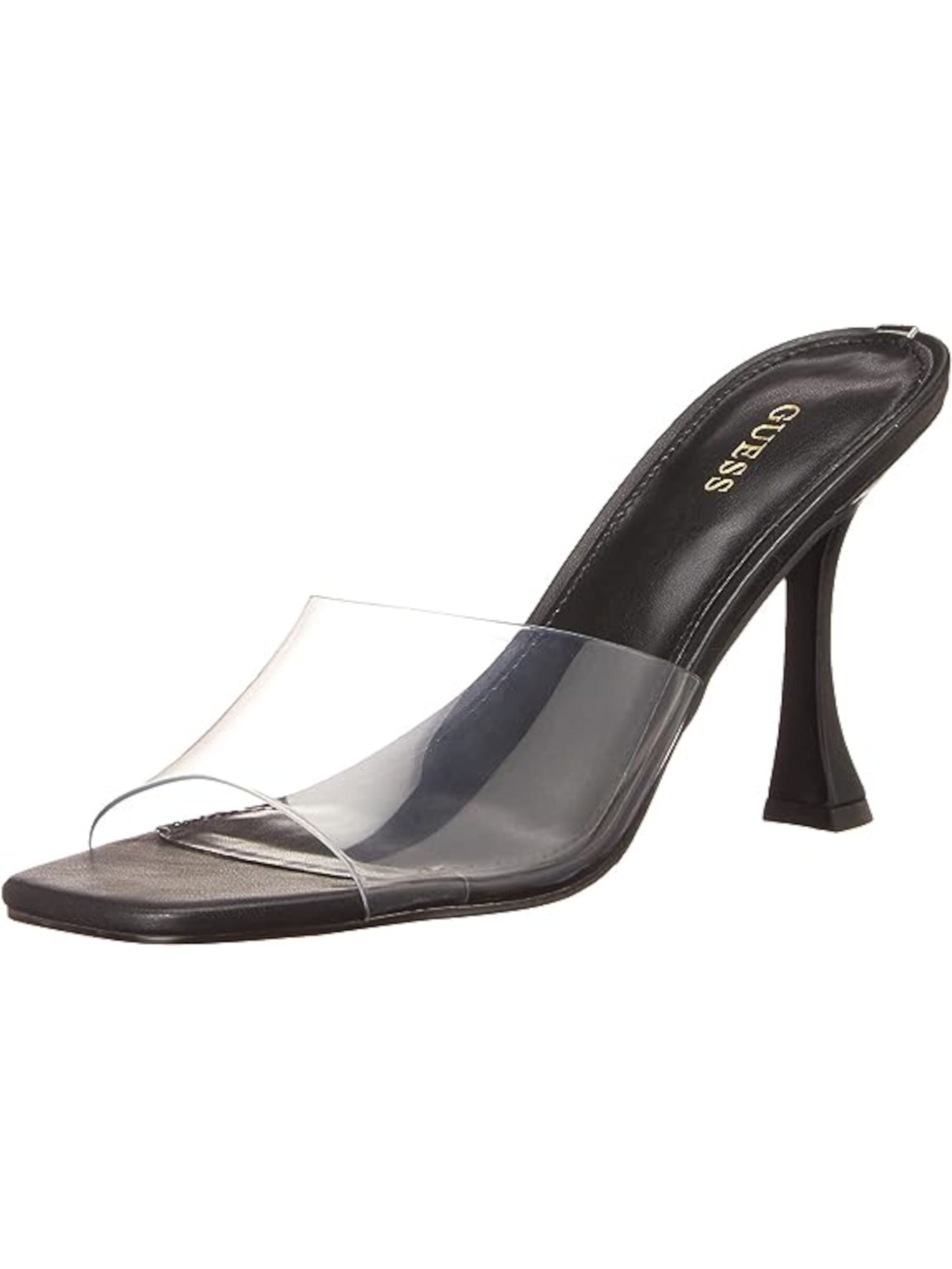 GUESS Womens Black Hambree Square Toe Sculpted Heel Slip On Heeled ...