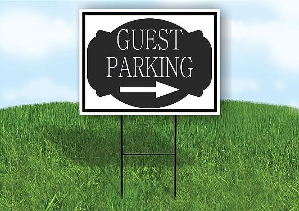 GUEST PARKING RIGHT ARROW BLACK TAG - Single Sided Directional Guest ...