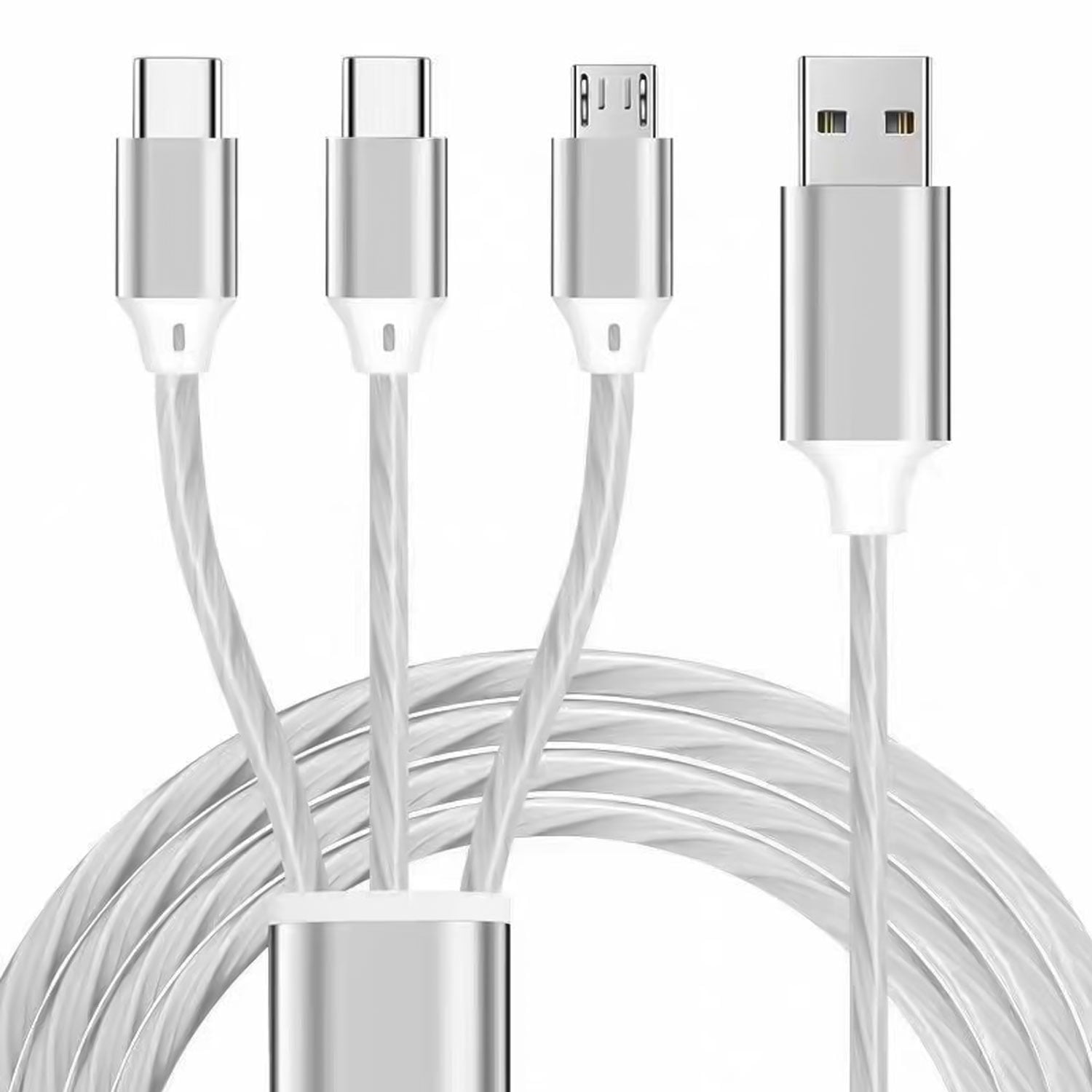HEMDRE 3 in 1 Light Up Charging Cable, Cable Compatible with: iPhone ...