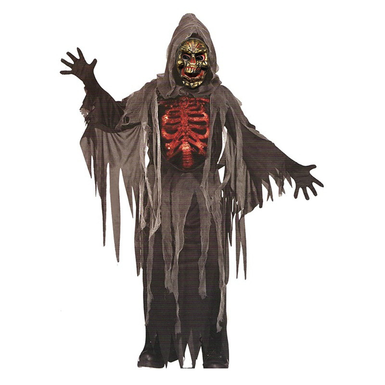 GUGUbb Cloak for Men Hooded Masquerade Skeleton With Red For Opera ...