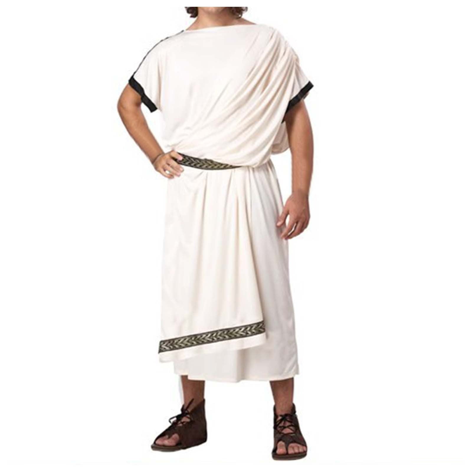 GUGUbb Coatume plus Size Men Greek Toga God Adult Roman Ancient White ...
