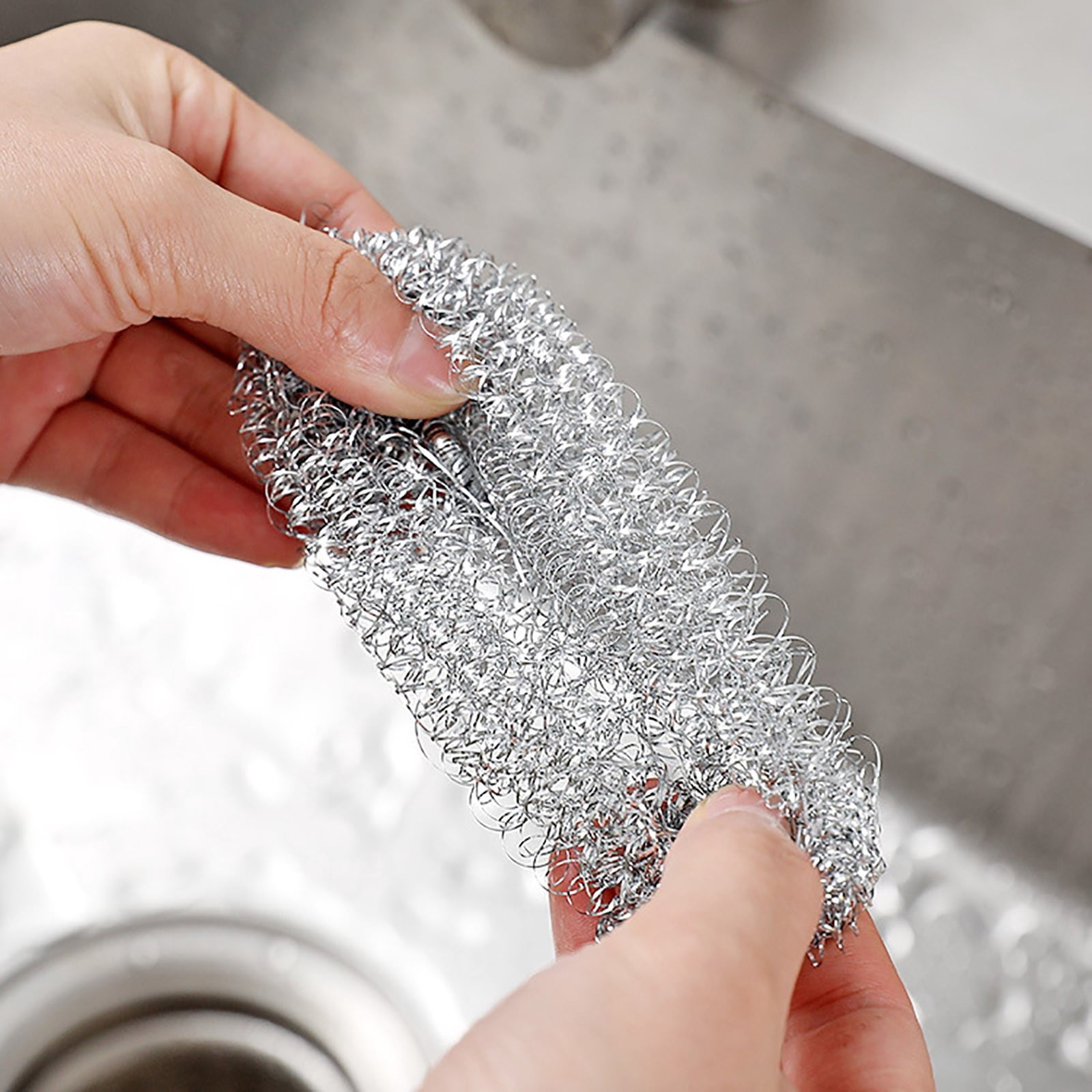 GUIGUI 1 Pack Larger Stainless Steel Scrubber, Scrubbing Scouring Pad ...
