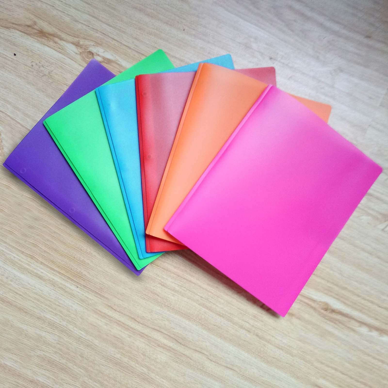 GUIGUI Plastic Folders with Pockets, Sturdy Heavy Duty File Folders ...