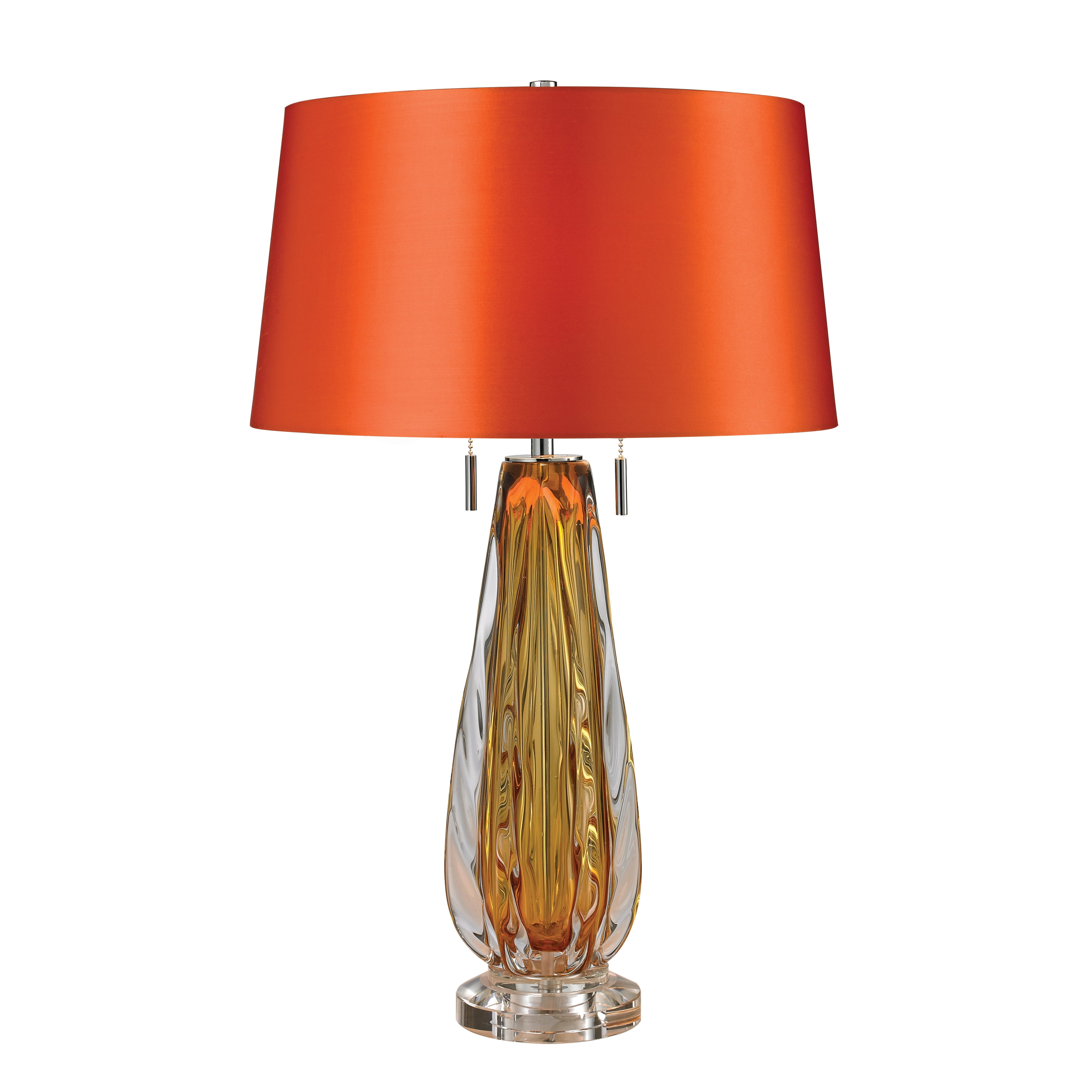 GUILD MASTER-D2669-Modena - Two Light Table Lamp Amber Finish with ...