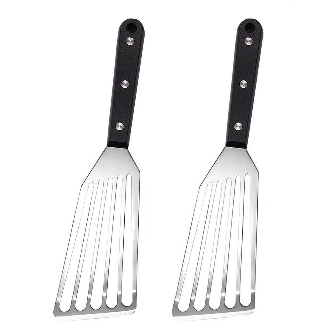 GUIYANIU 2 Pack Stainless Steel Black Thin Slotted Fish Turner for Fish ...