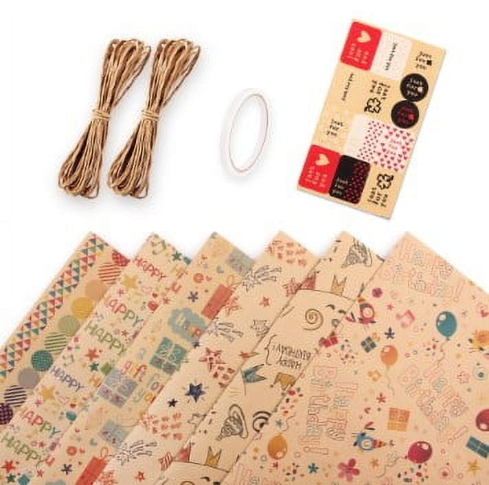 GUIYONG 1 Set Birthday Wrapping Paper Present Wrapping Kit Wrapping ...