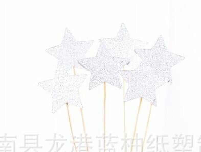 GUIYONG 1 Set Of Glitter Star Cupcake Toppers Decorative Sparkling Cake ...