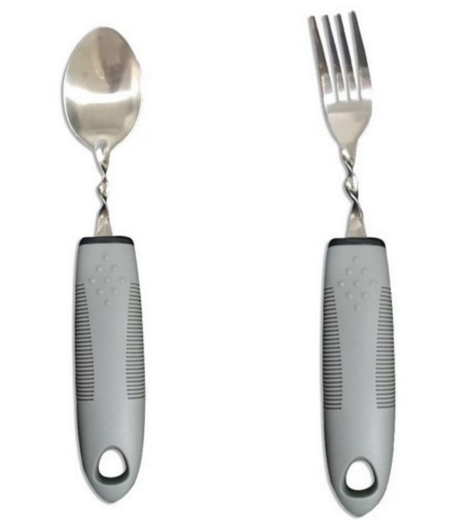 GUIYONG 2pcs Stainless Steel Adaptive Utensil Set For Elderly Anti ...