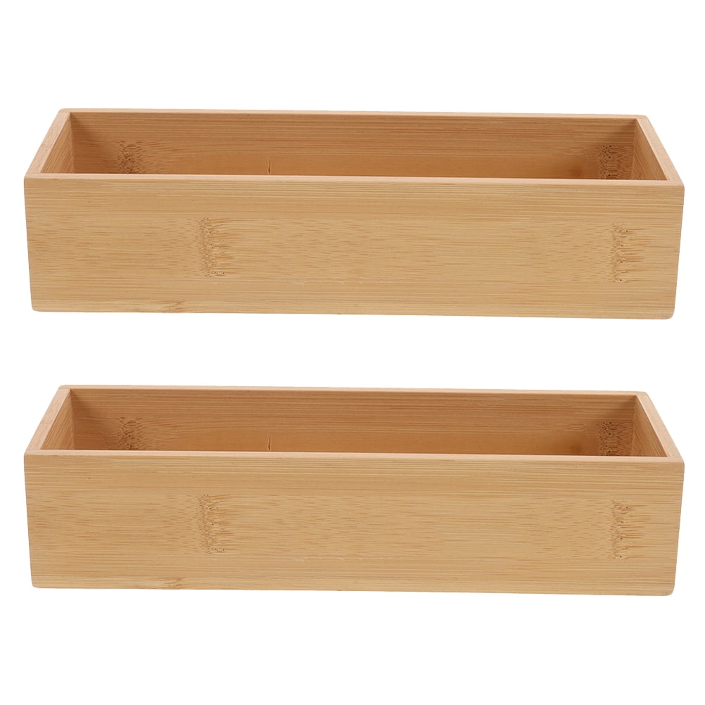 GUIYONG 3pcs Bamboo Drawer Organizer Stackable Storage Box Farmhouse ...