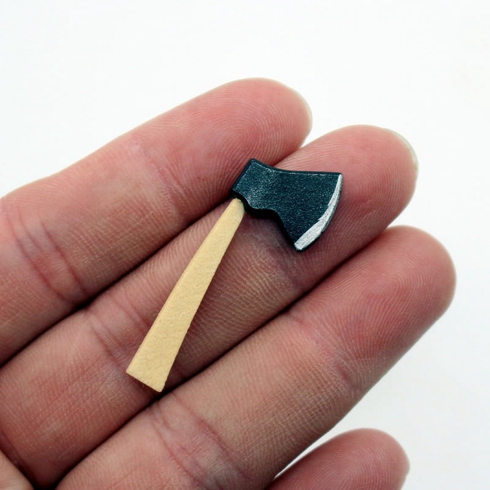 GUIYONG 6pcs Miniature Wooden Handle Metal Hatchet Dollhouse Garden ...