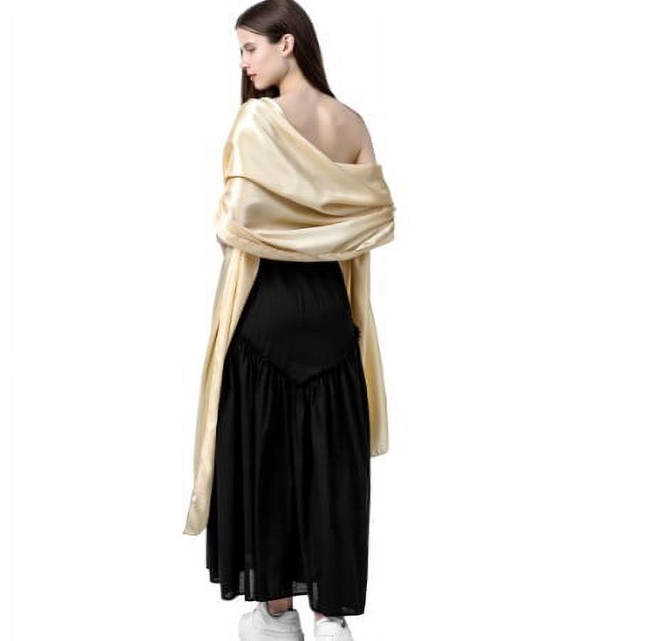 GUIYONG Satin Evening Wraps and Shawls for Women Formal Chiffon Scarf ...