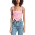 GUIZIO womens Satin Beaded Lace-Up Bustier, m, Pink - Walmart.com