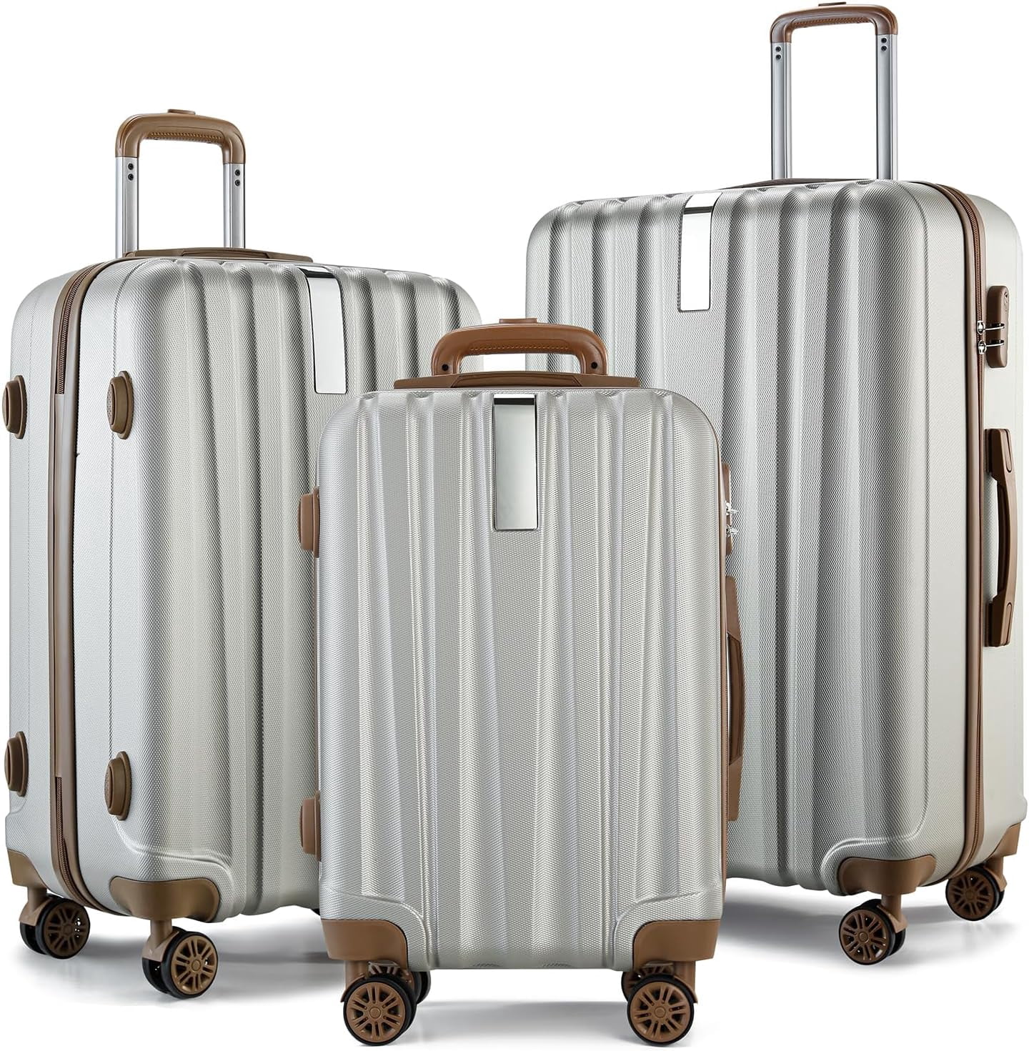 GULIN Luggage Sets 3 Piece for Women Hardside Suitcase Set with Double ...