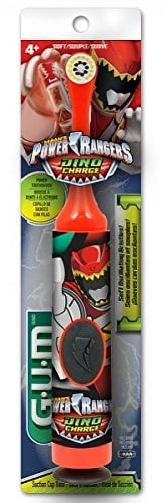 G.U.M Kids Power Rangers Dino Charge Electric Soft Toothbrush for ...
