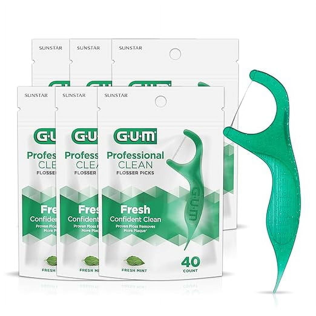 GUM Professional Clean Floss Picks - Extra Strong Shred-Resistant Floss ...