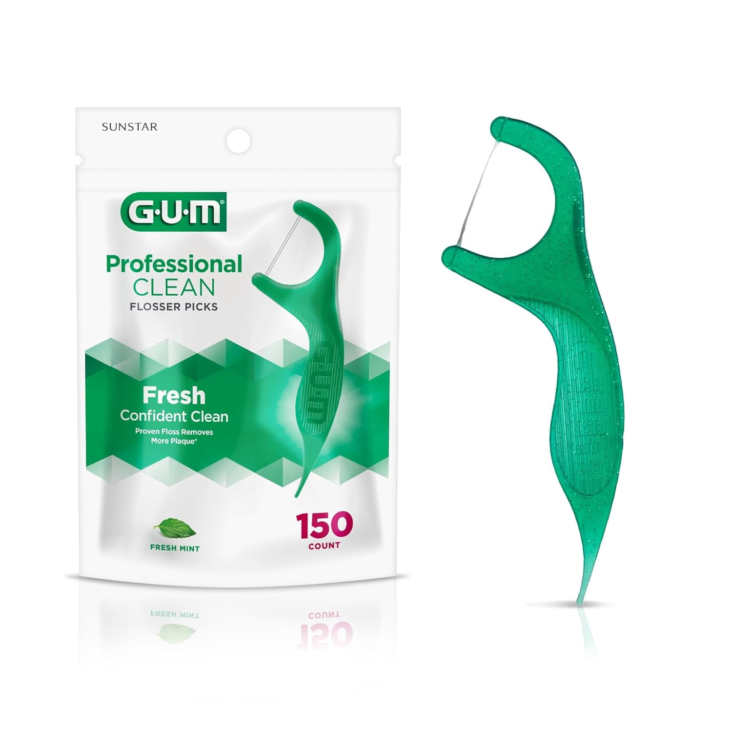 GUM Professional Clean Floss Picks - Extra Strong Shred-Resistant Floss ...