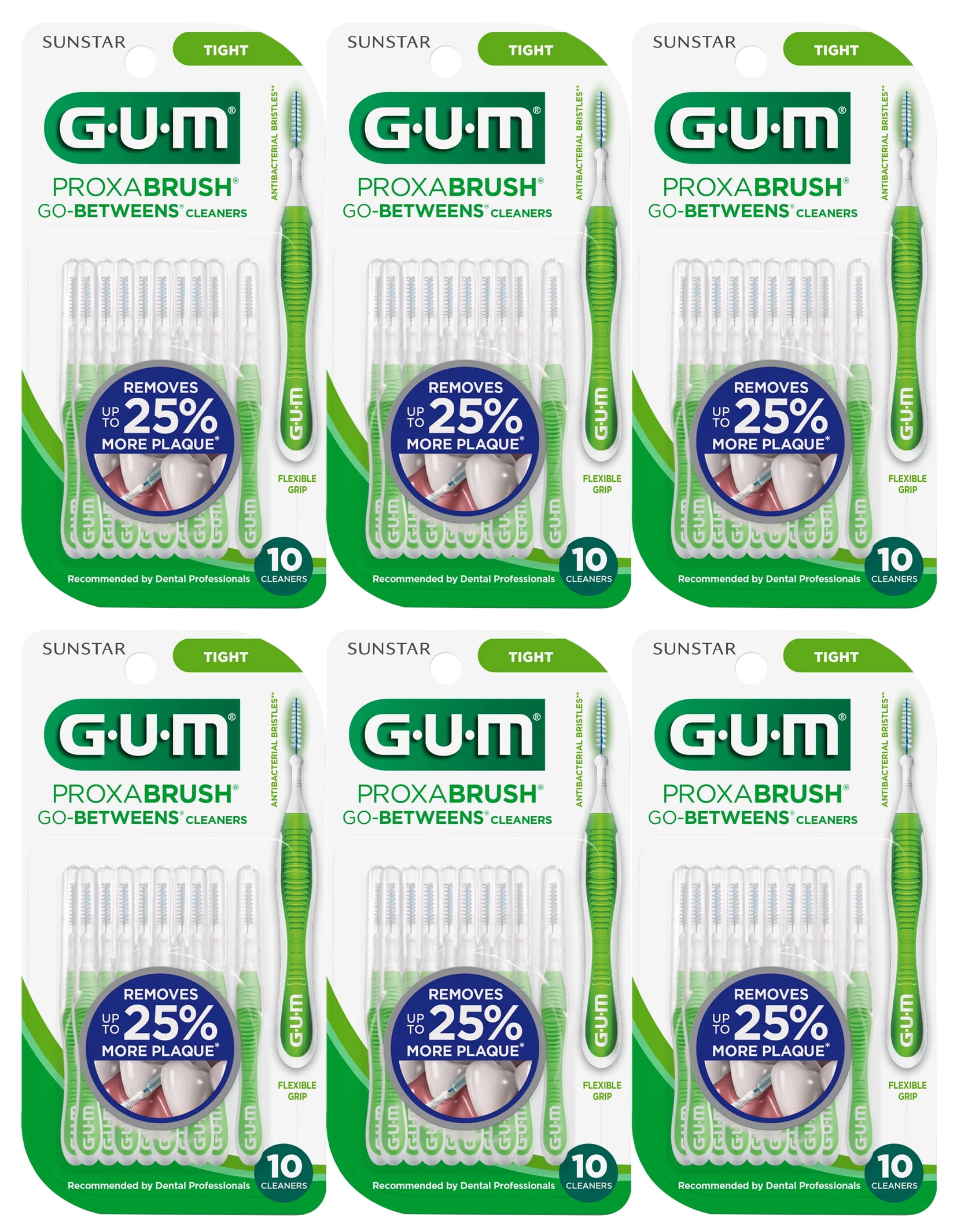 GUM Proxabrush Go-Betweens Cleaners Interdental Brushes, Tight 60 count ...
