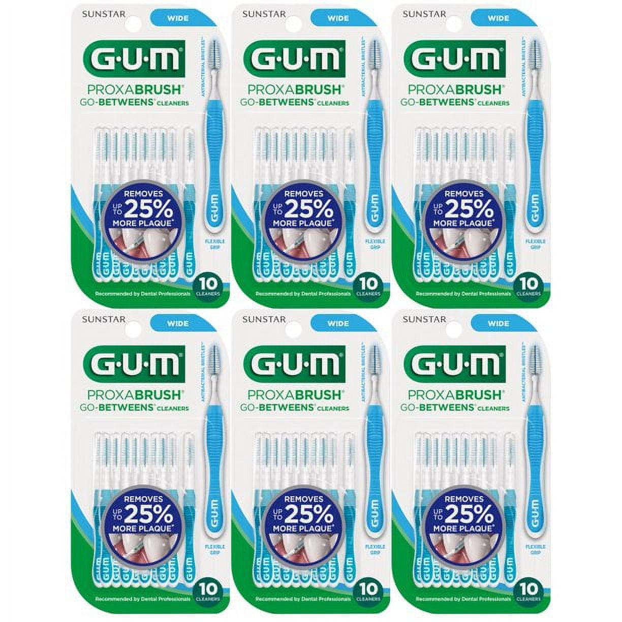 GUM Proxabrush Go-Betweens Cleaners, Wide, 60 Count, Interdental ...