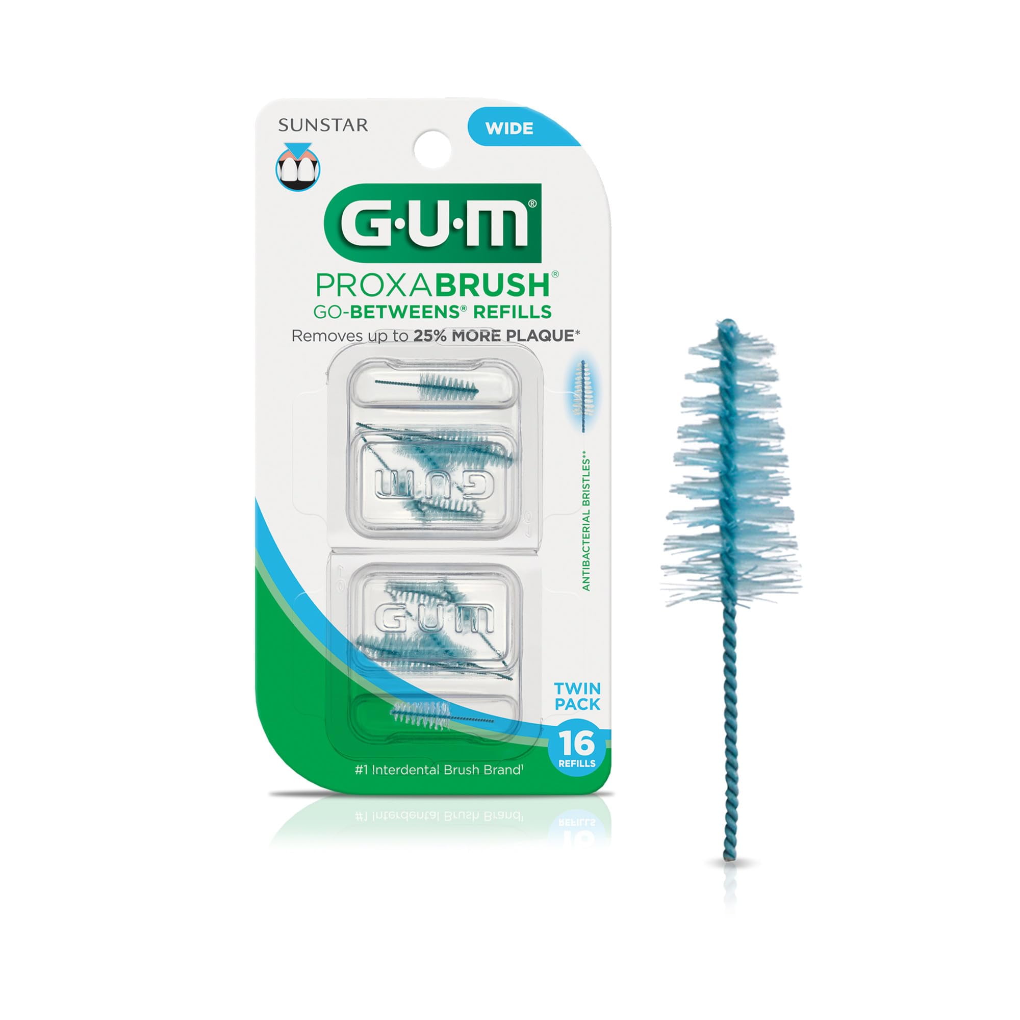 GUM Proxabrush Go-Betweens Refills AIF9 - Wide - Compatible with GUM ...
