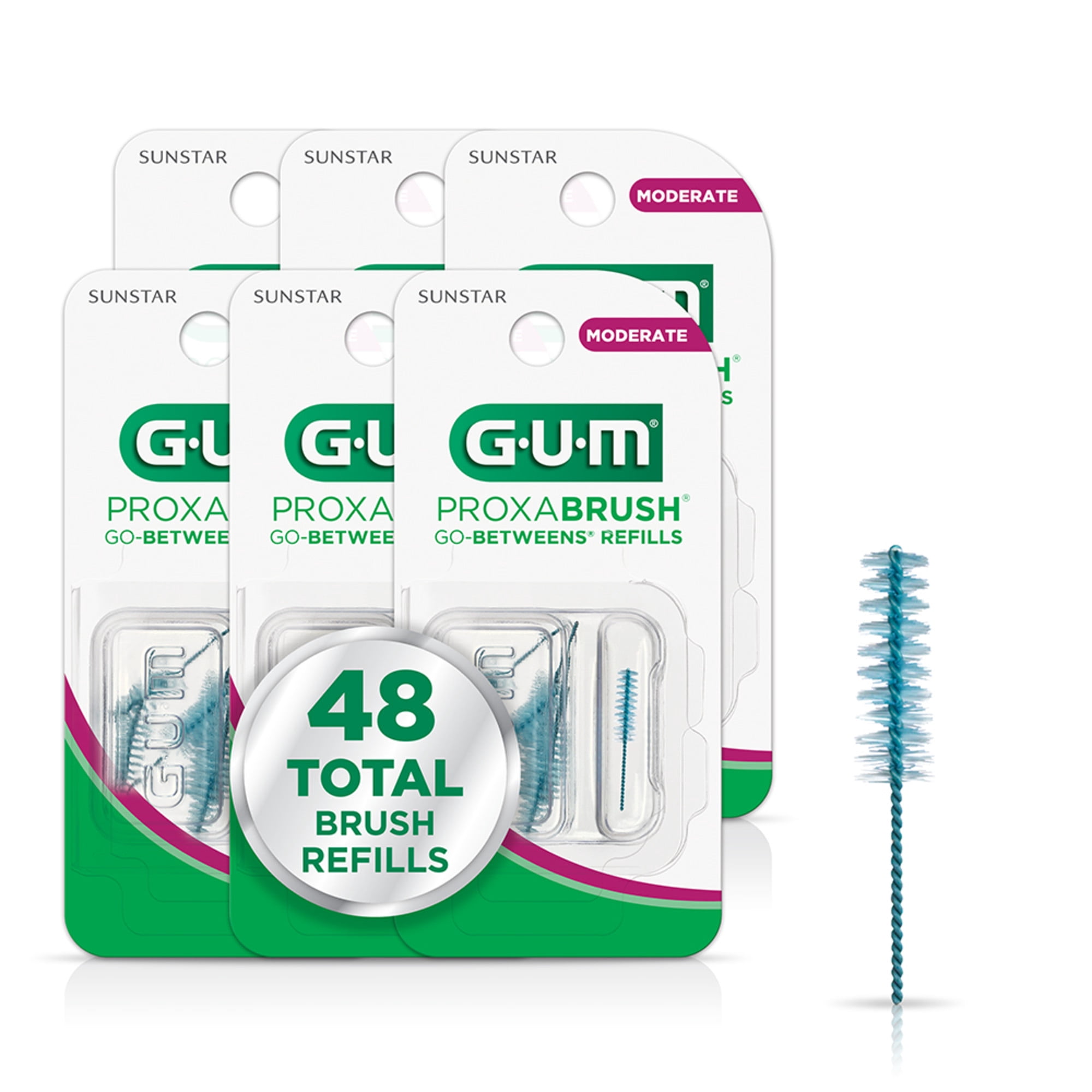 GUM Proxabrush Go-Betweens Refills Moderate for Interdental Cleaning ...