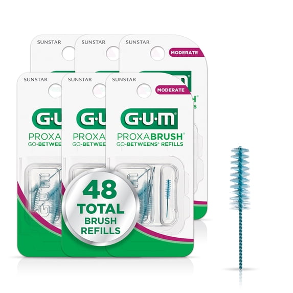 GUM Proxabrush Go-Betweens Refills Moderate for Interdental Cleaning ...