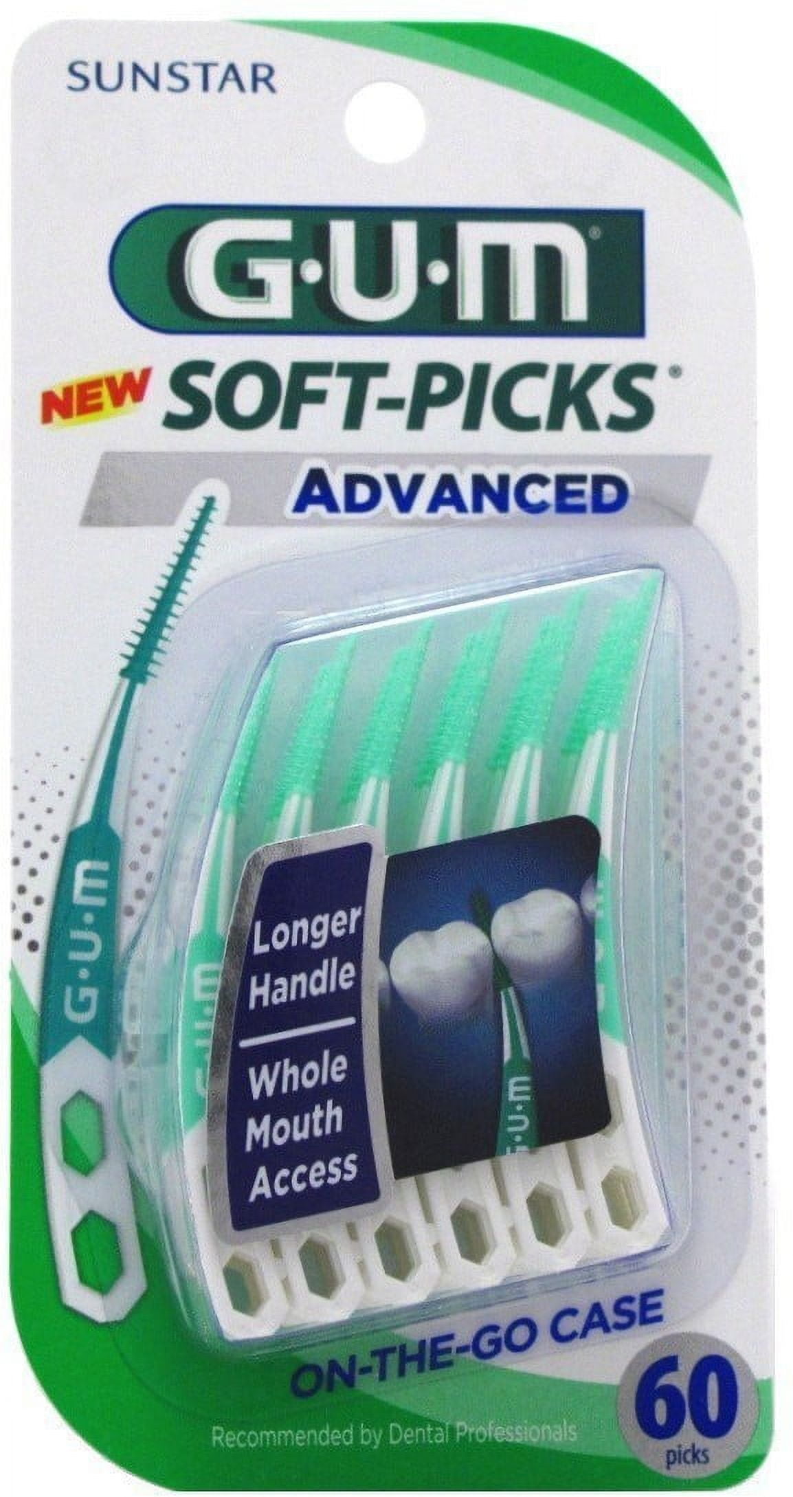 GUM Advanced Soft-Picks, Dental Teeth Cleaning with Wide Bristles, 60 ...