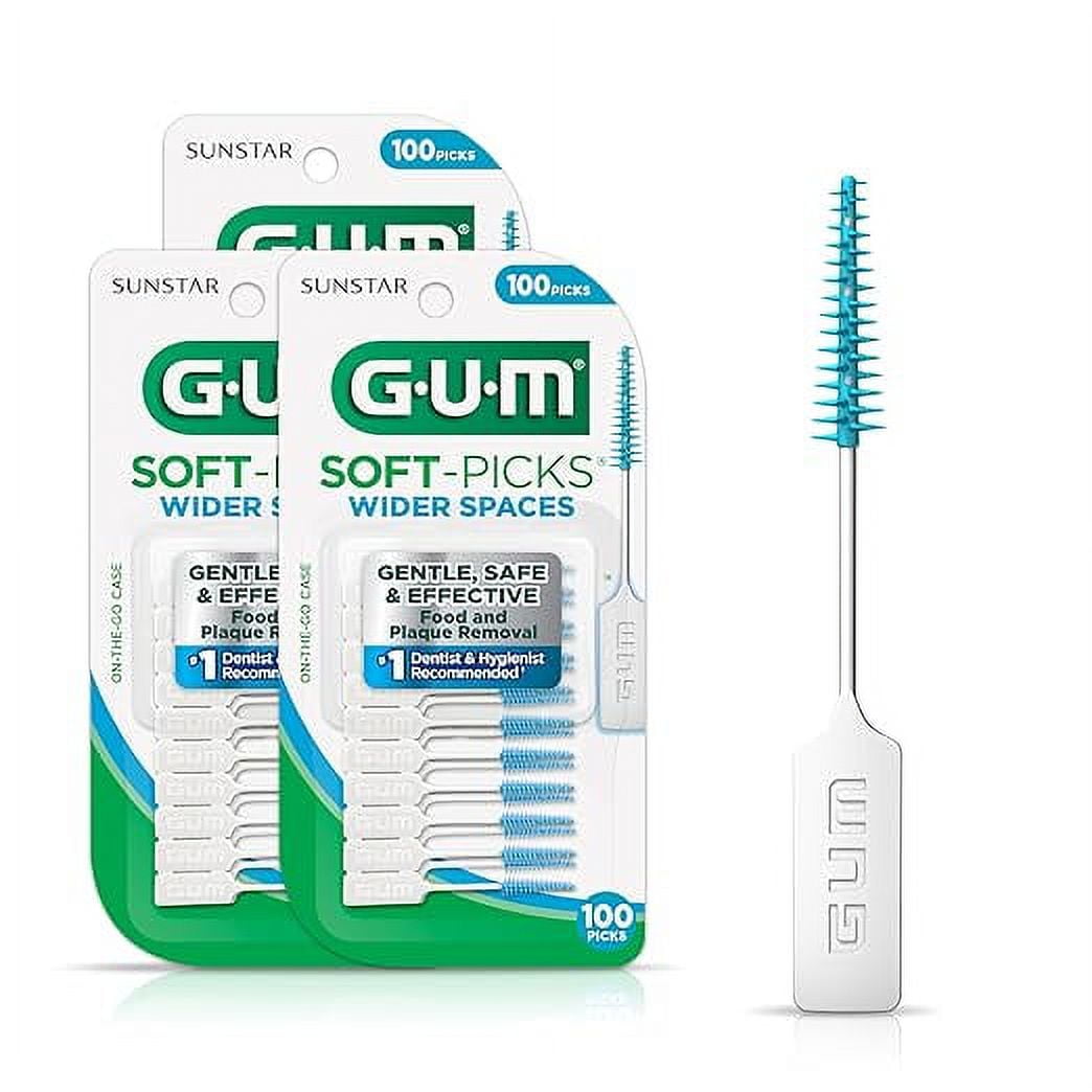 GUM Soft-Picks Wide Space, Easy to Use Dental Picks for Teeth Cleaning ...