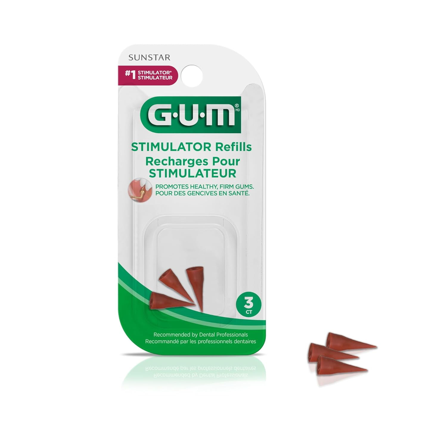 GUM Stimulator Refills - 3 Rubber Tips Included - Compatible with The ...