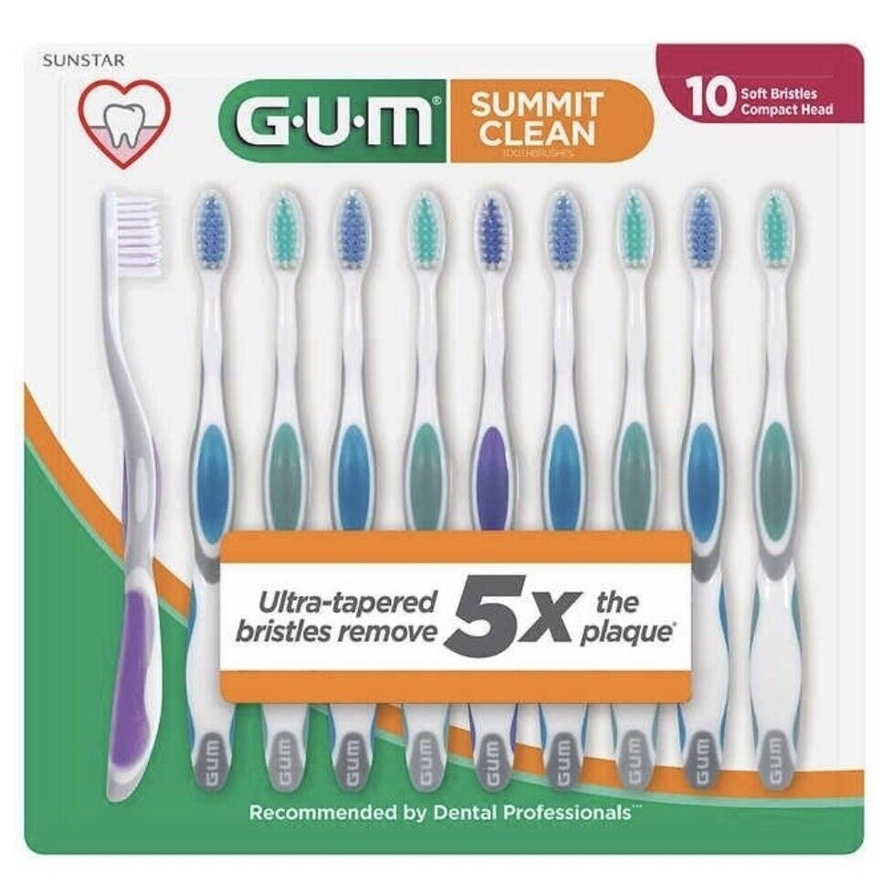 GUM Summit Toothbrush (Pack of 10) - Walmart.com