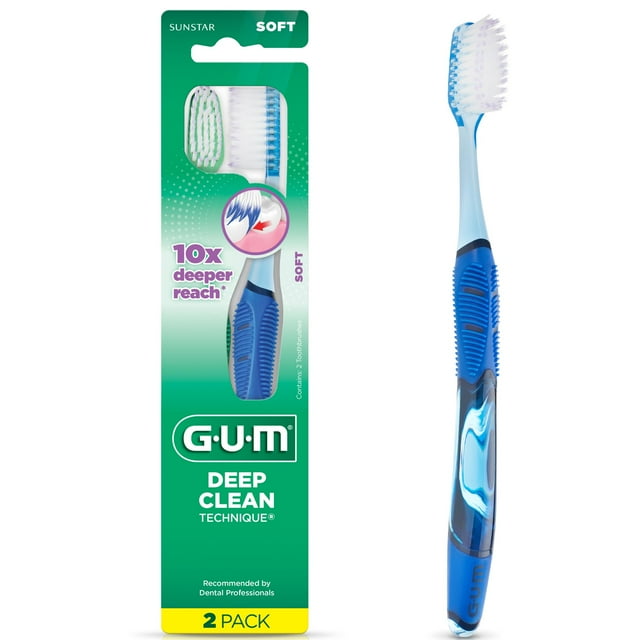 GUM Technique Deep Clean Toothbrush, Full Head, Ultra-Fine Tapered ...