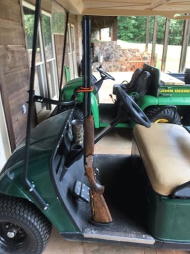 THE GUN GRABBER Front Side Mount Golf Cart Gun Rack, Black Steel, 12.5 ...