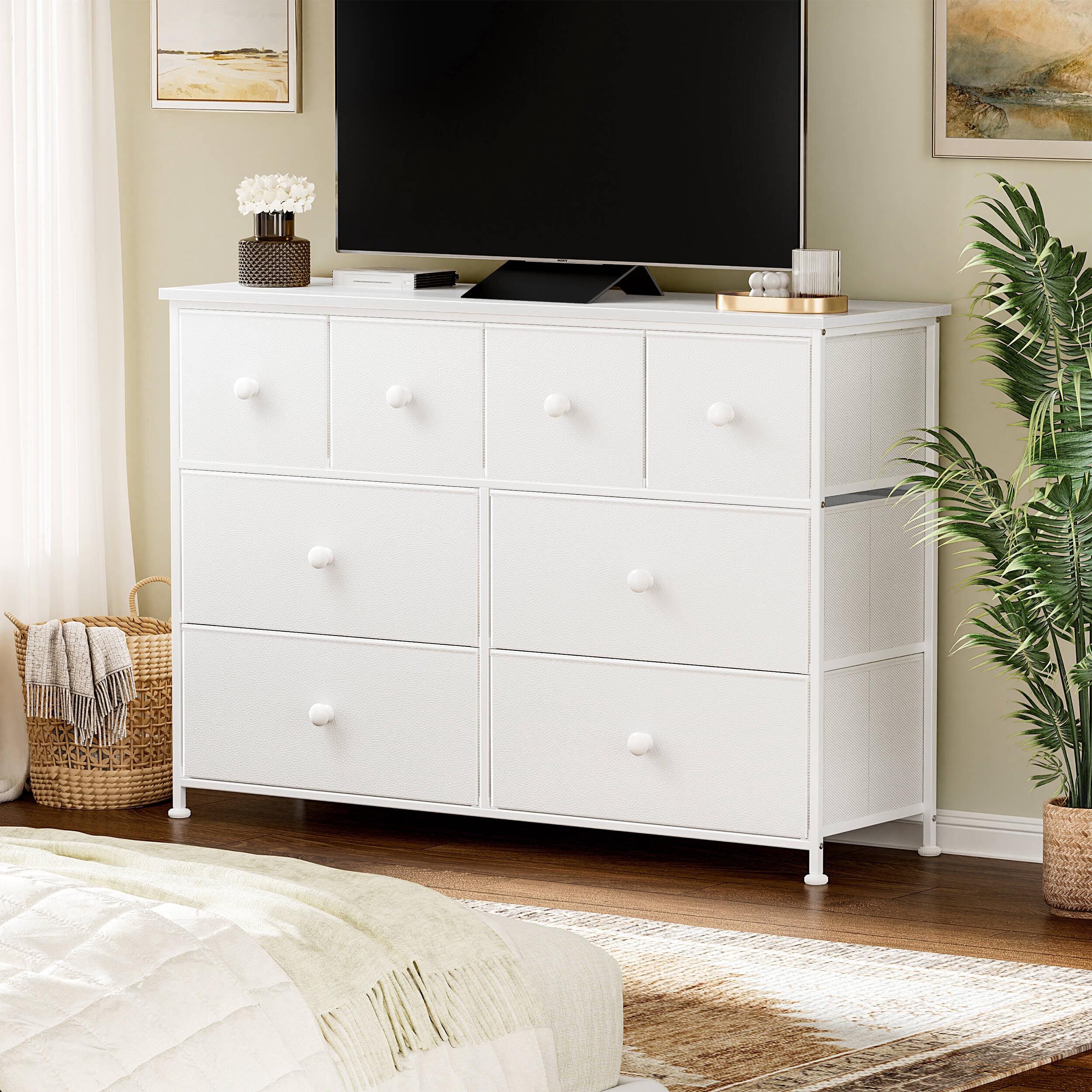 GUNAITO 8 Drawer Dresser for Bedroom Chest of Drawers Fabric Storage ...