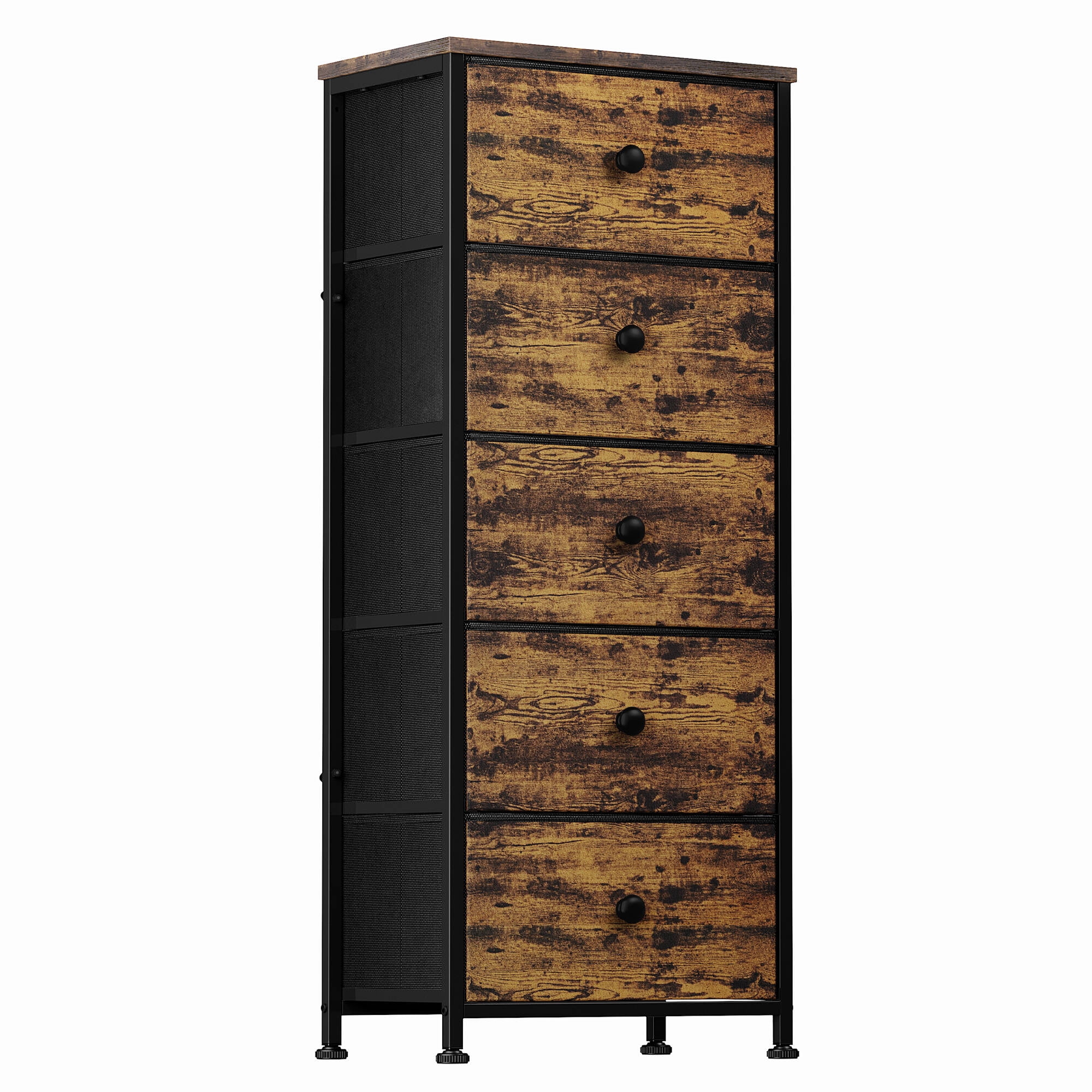 GUNAITO Tall Dresser for Bedroom with 5 Drawers Chest of Drawers Fabric ...