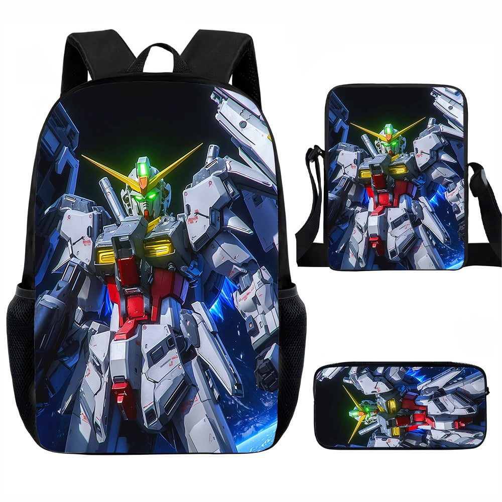 GUNDAM cartoon printed schoolbag, large-capacity backpack for teenagers ...